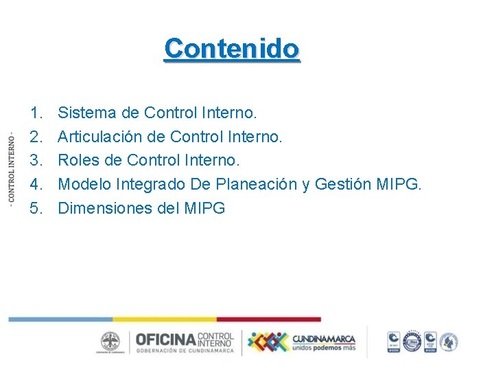 SISTEMA CONTROL INTERNO Resumen Ejecutivo Abril de 2019