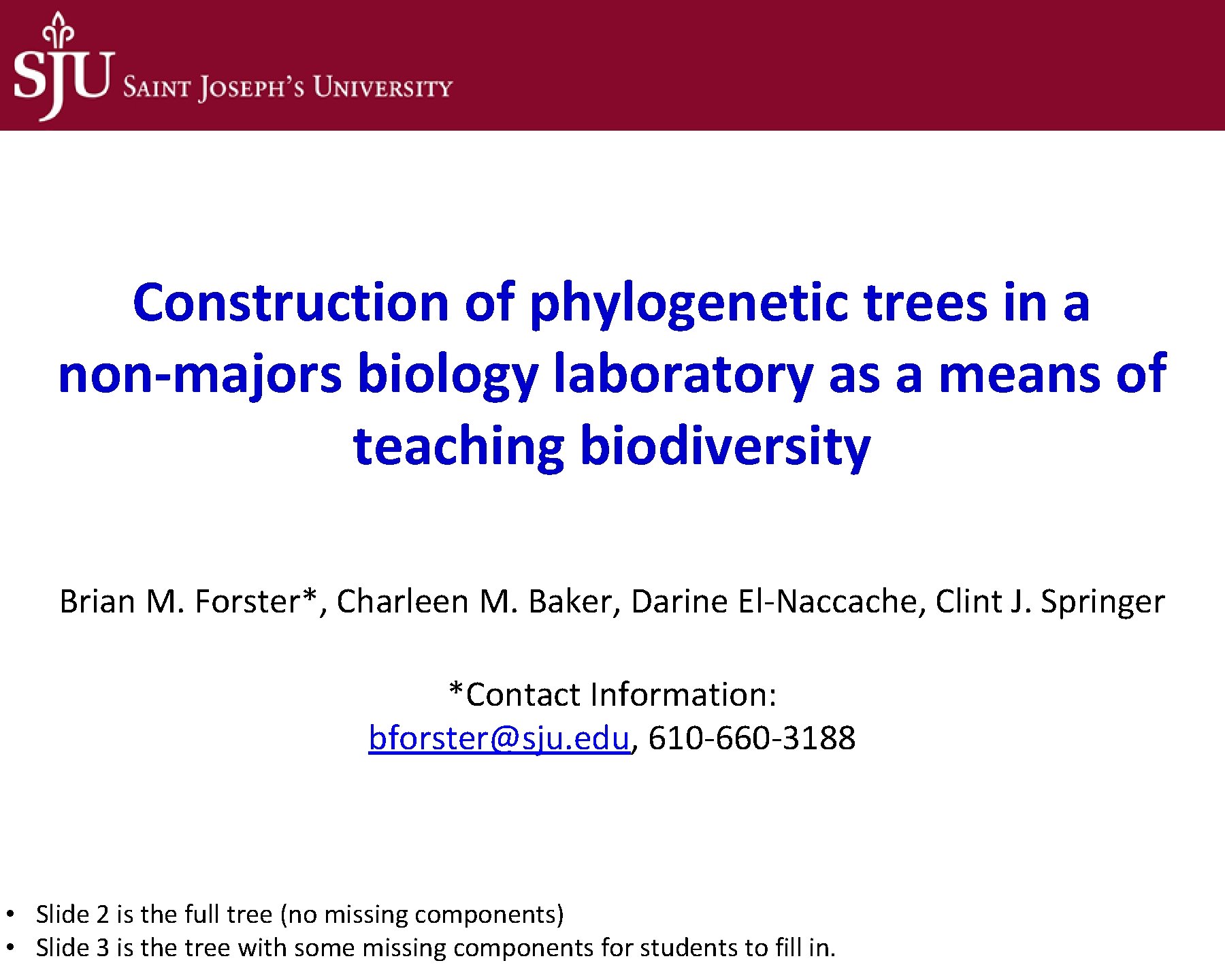 Construction of phylogenetic trees in a nonmajors biology