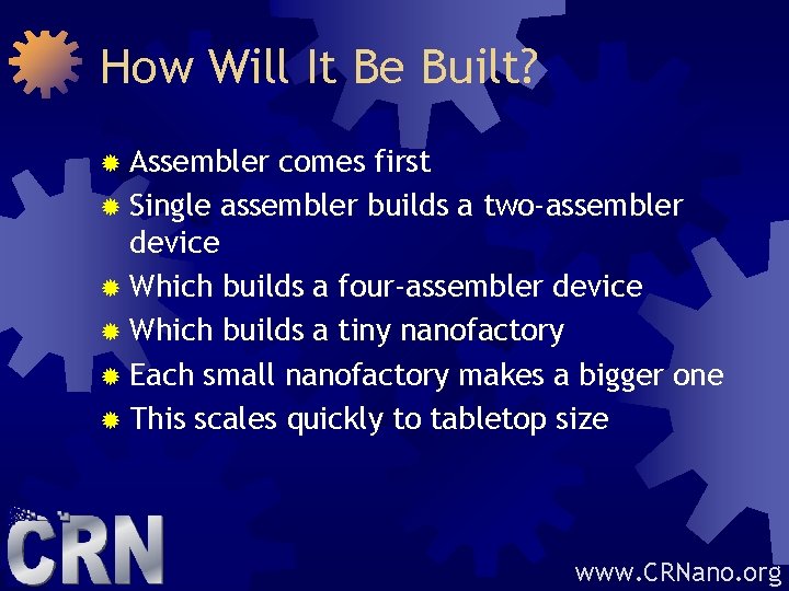 Global Impacts of Emerging Technologies The Nanofactory Science