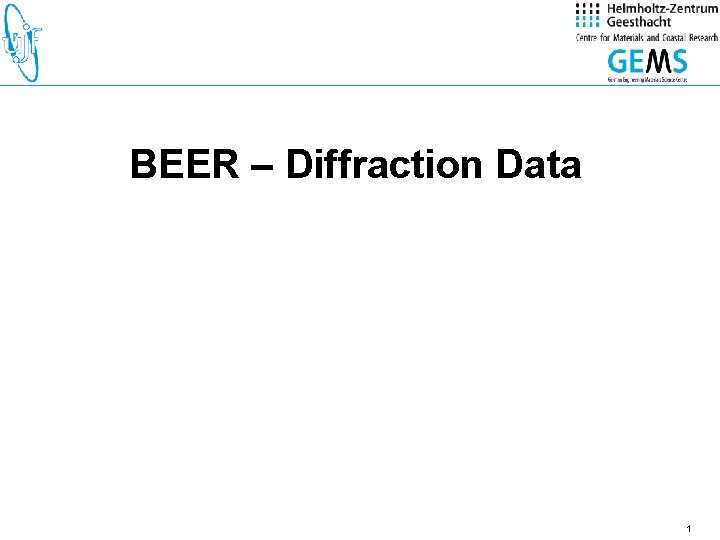 BEER Diffraction Data 1 Data reduction Modulation technique