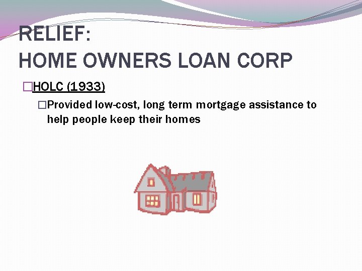 FDRs NEW DEAL THREE Rs Relief For people