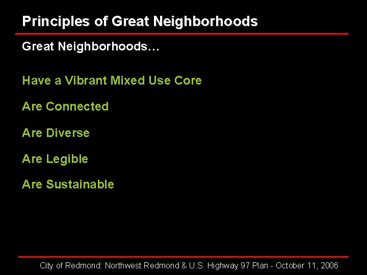 What Makes a Great Neighborhood City of Redmond