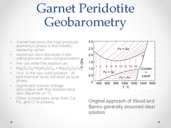 Thermobarometry Lecture 12 We now have enough thermodynamics