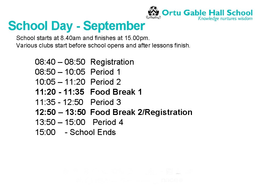 Welcome to Ortu Gable Hall School Tutor Welcome