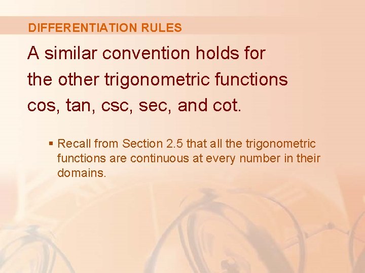 3 DIFFERENTIATION RULES DIFFERENTIATION RULES Before starting this