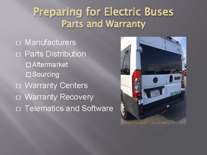 PREPARING FOR ELECTRIC VEHICLES A MAINTENANCE VIEW Frank