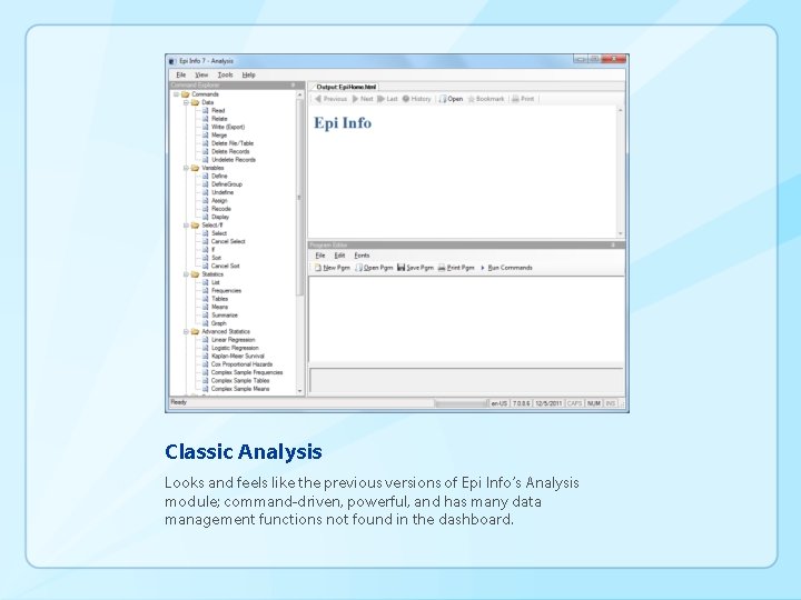 Epi Info 7 Software for Public Health EIS