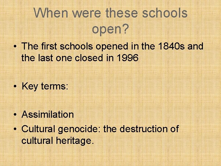 RESIDENTIAL SCHOOLS Thomas Moore before and after his