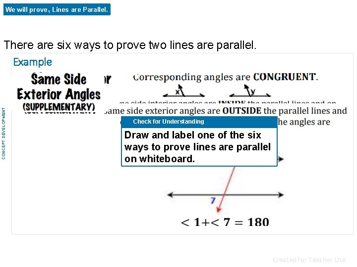 LEARNING OBJECTIVE We will prove 1 Lines are