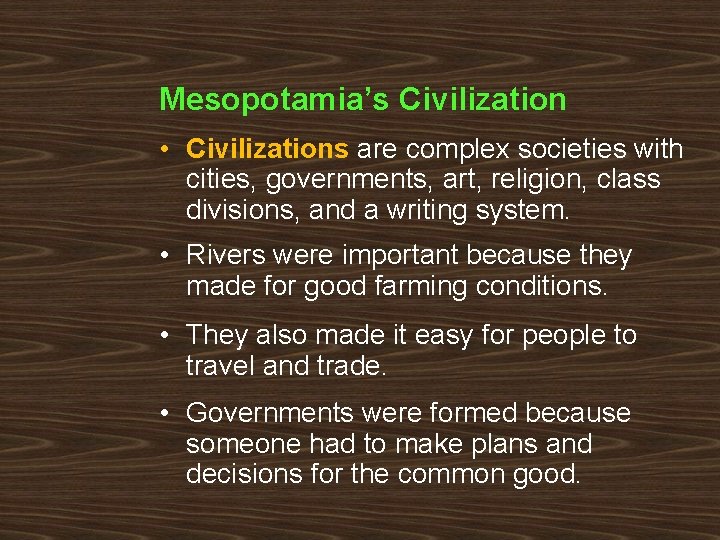 Chapter 4 Mesopotamia Mesopotamia Mesopotamian Civilization Fertile ...