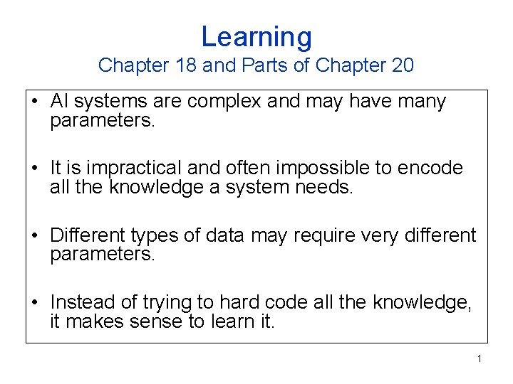 Learning Chapter 18 and Parts of Chapter 20