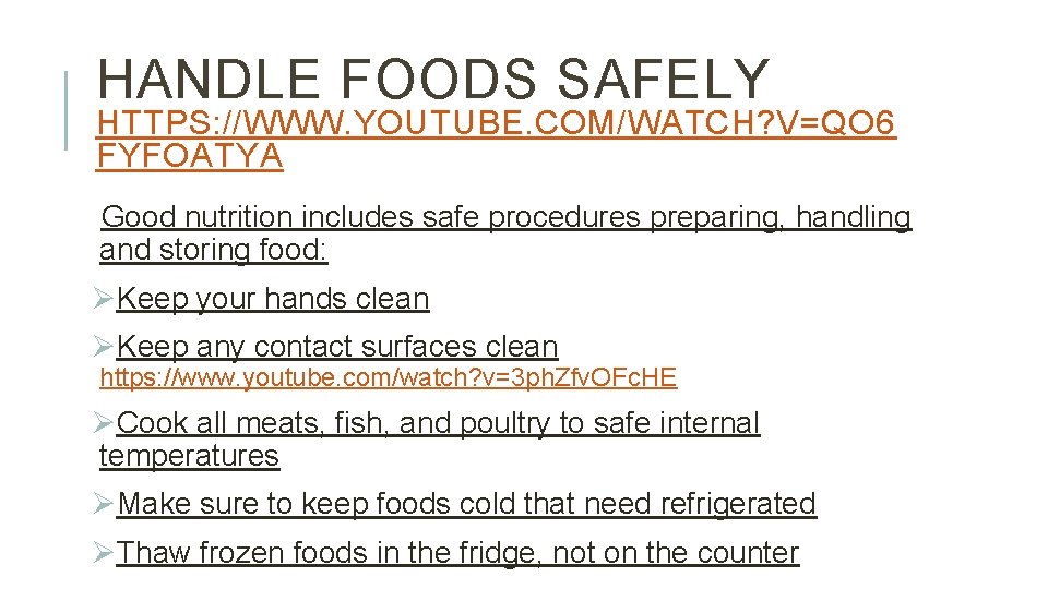 GUIDELINES FOR HEALTHY EATING 8 th Grade Health