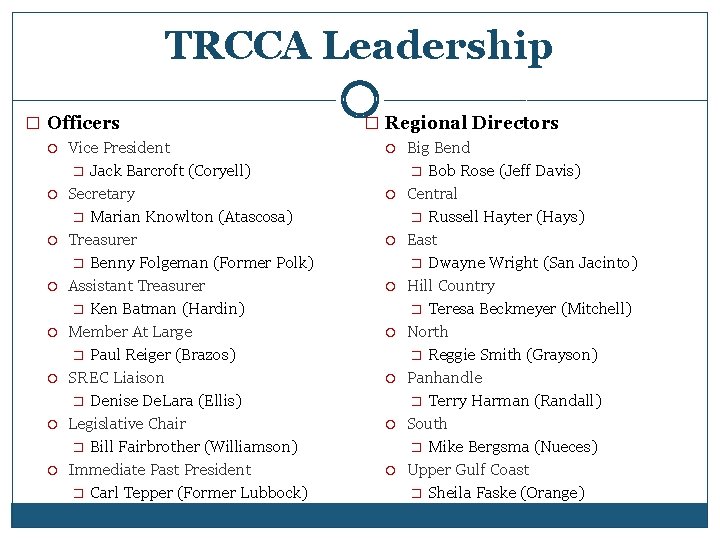 June Leadership Webinar Howdy RPT Chair Tom Mechler