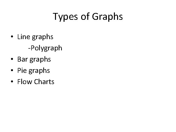 Graphical Representation of Data Continued There are four