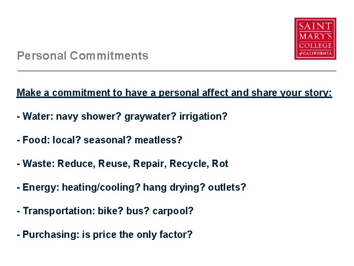 Building a Sustainability Culture at SMC and How