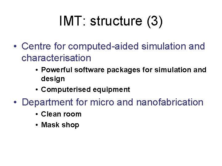 Welcome to National Institute for RD in Microtechologies