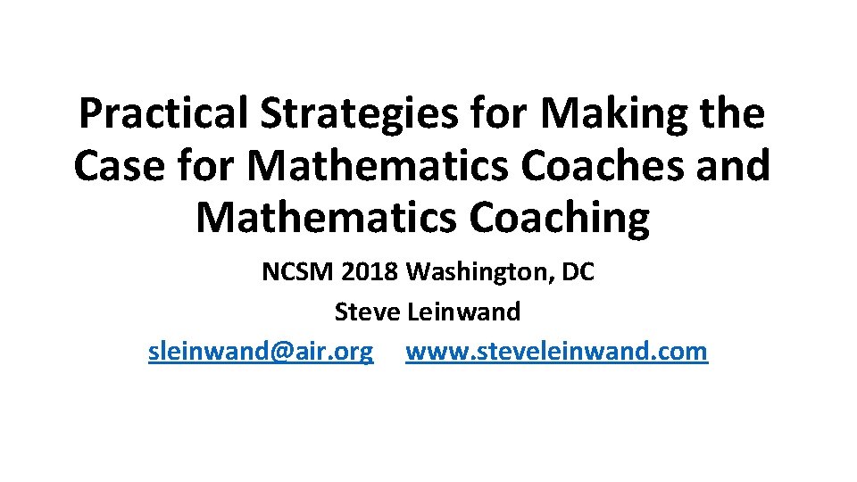 Practical Strategies for Making the Case for Mathematics