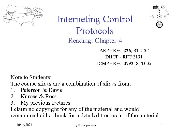 Interneting Control Protocols Reading Chapter 4 ARP RFC