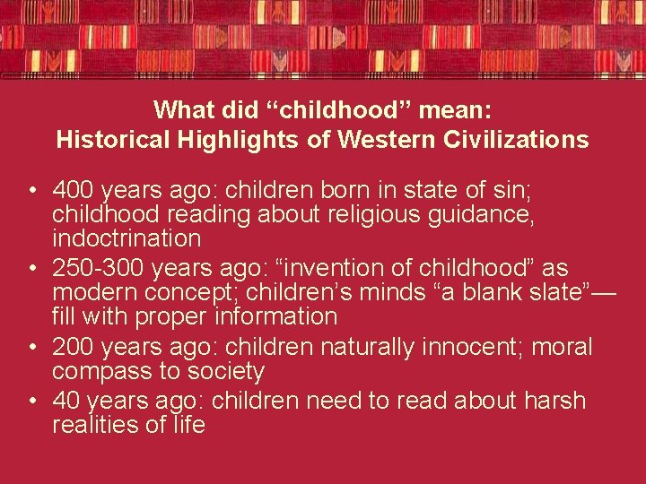 Constructing Childhood A Brief History of Childrens Literature