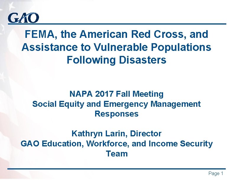 FEMA the American Red Cross and Assistance to