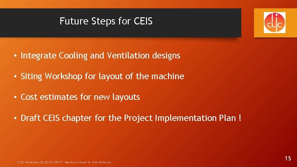 Civil Engineering Infrastructure Siting CEIS Working Group Summary