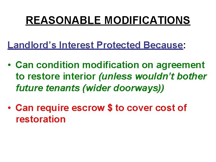 REASONABLE MODIFICATIONS 3 For purposes of this subsection