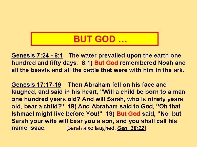 BUT GOD Genesis 7 24 8 1 The