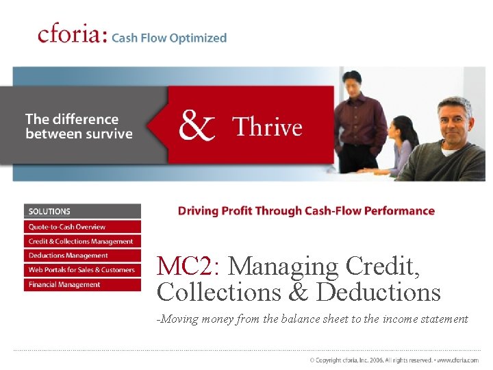 cforia MC 2 Managing Credit Collections Deductions Moving