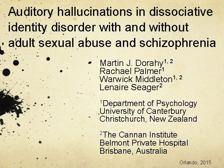 Auditory hallucinations in dissociative identity disorder with and
