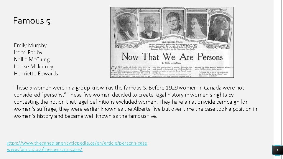 Famous 5 and Womens Rights Brett Farrow Jaydn