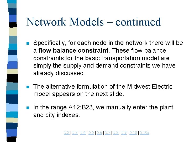 Example 5 1 Transportation Models Background Information n