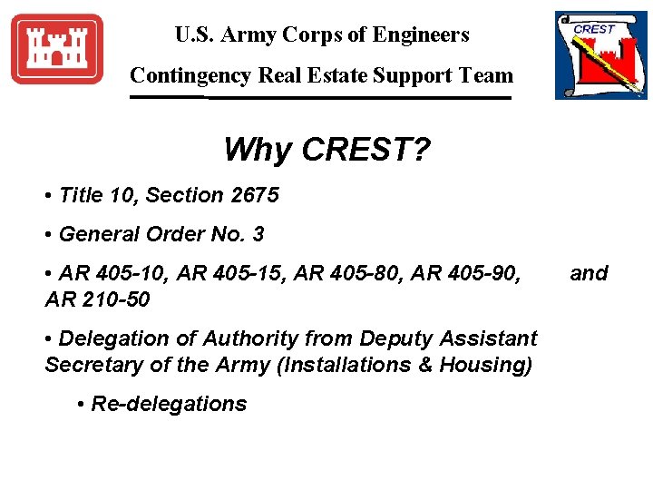 US Army Corps of Engineers U S Army