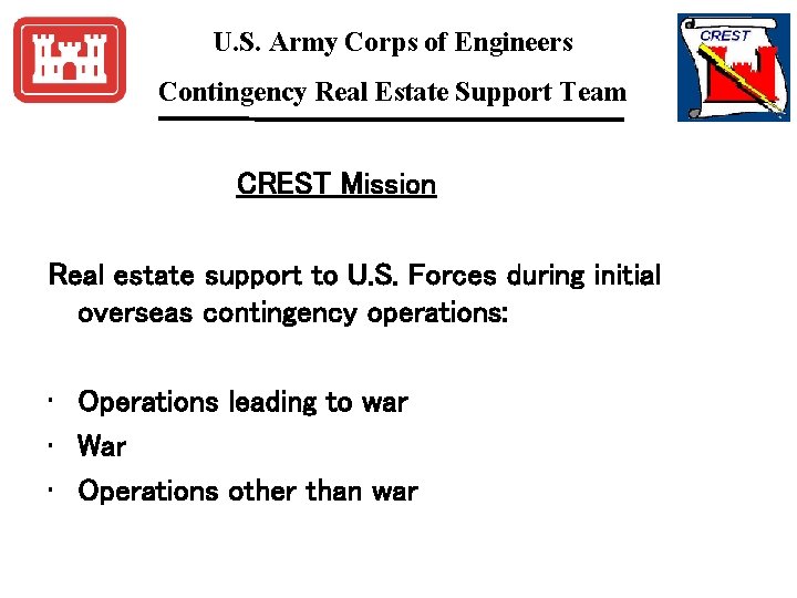US Army Corps of Engineers U S Army