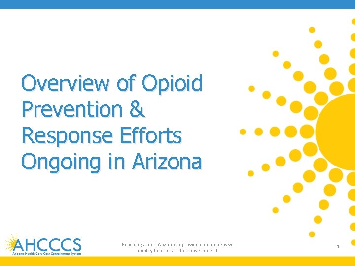 Overview of Opioid Prevention Response Efforts Ongoing in