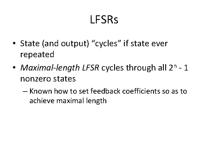 Cryptography Lecture 15 Summary and review We have