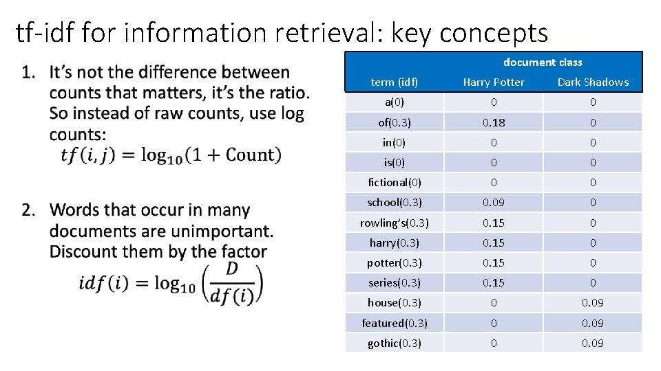 Lecture 38 tfidf and information retrieval Mark HasegawaJohnson