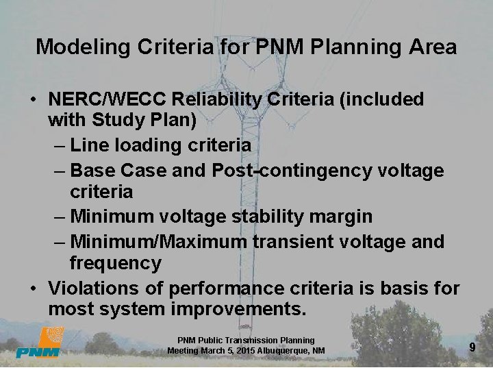 Public Service Company of New Mexico Public Transmission