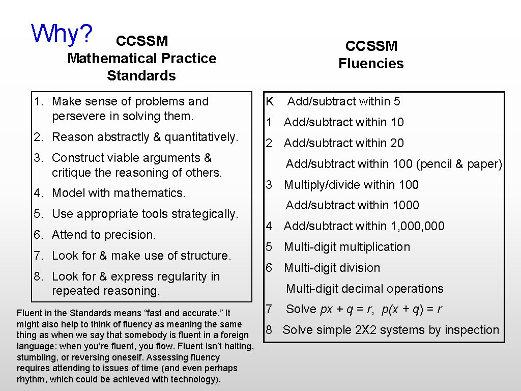 Number Talks in Middle High School Classes A