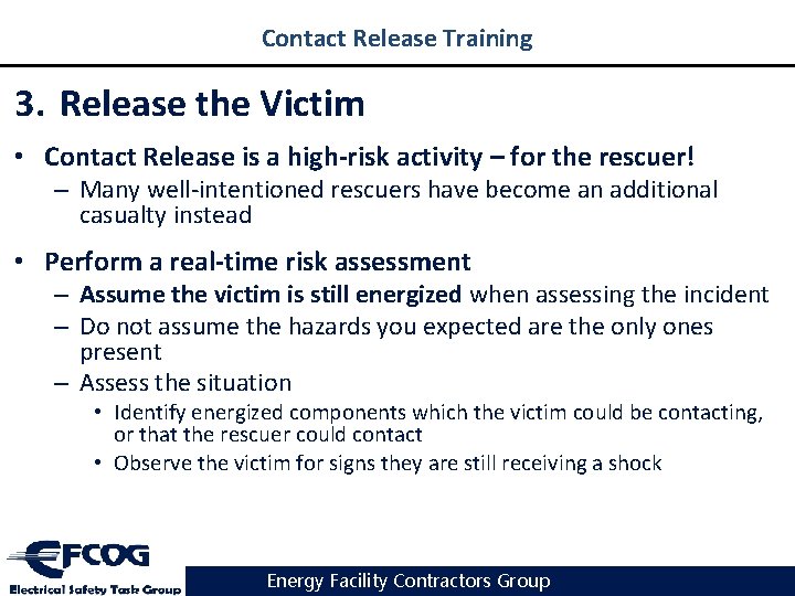 Subcontractor Electrical Safety Management SESM Working Group Electrical