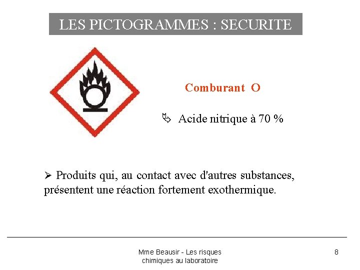 Mme Beausir Les risques chimiques au laboratoire 1