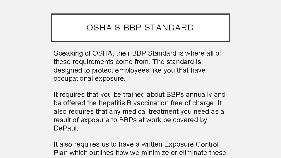 BLOODBORNE PATHOGENS TRAINING for Public Safety Officers Sergeants