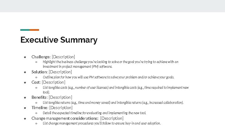 How to structure your business case presentation Brought