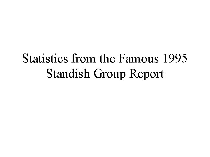 Statistics from the Famous 1995 Standish Group Report