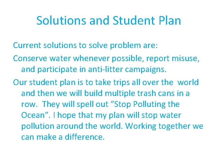 Discover Water Pollution and Solutions By Ava and