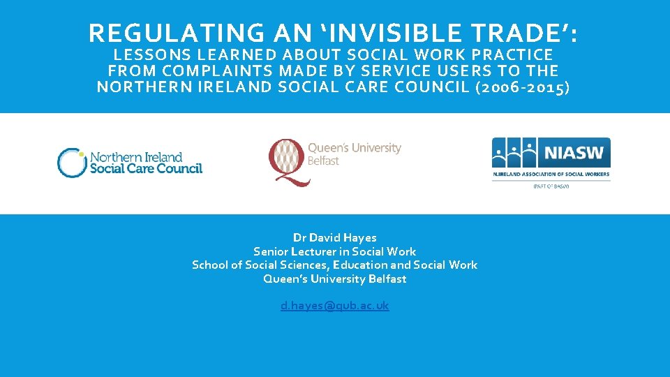 REGULATING AN INVISIBLE TRADE LESSONS LEARNED ABOUT SOCIAL