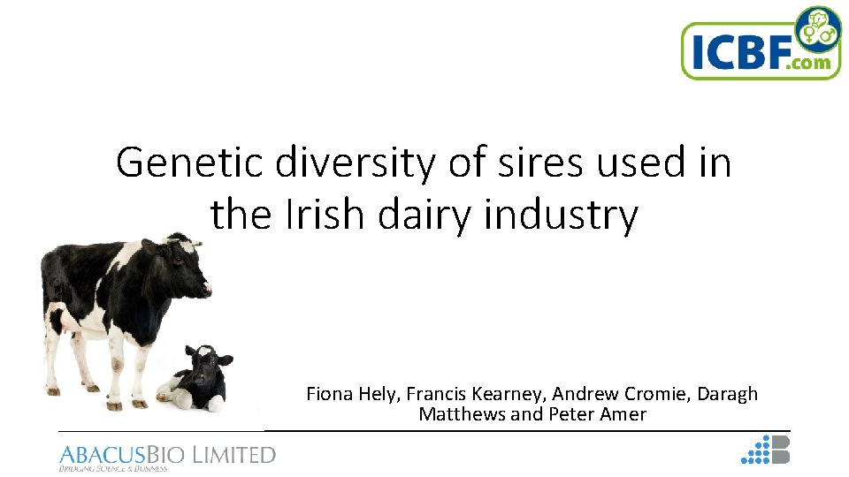 Genetic diversity of sires used in the Irish