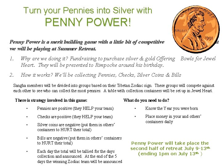 Turn your Pennies into Silver with PENNY POWER