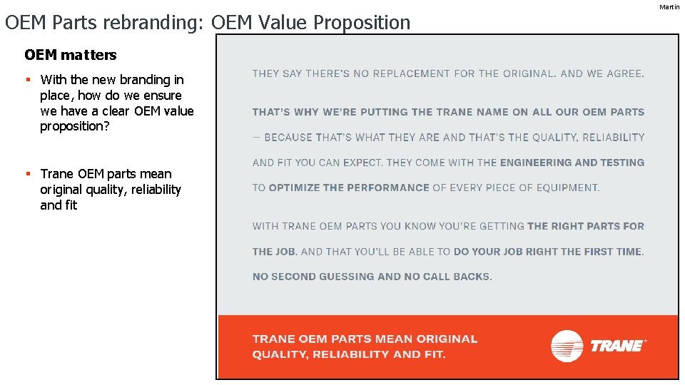 2020 OEM Parts rebranding update and actions 01132020