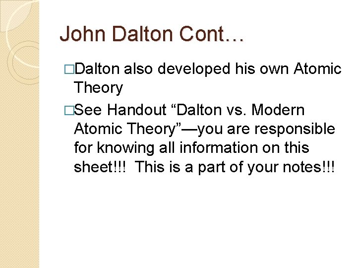 UNIT 2 Atomic Structure Section 1 History of