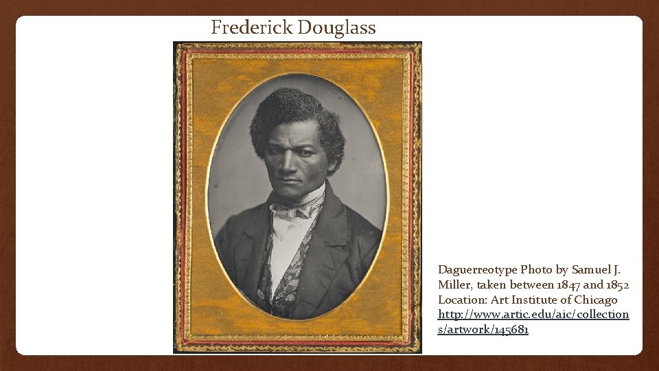 Frederick Douglass Daguerreotype Photo by Samuel J Miller